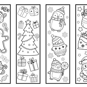Printable Christmas Coloring Bookmarks, Color Your Own Bookmarks ...
