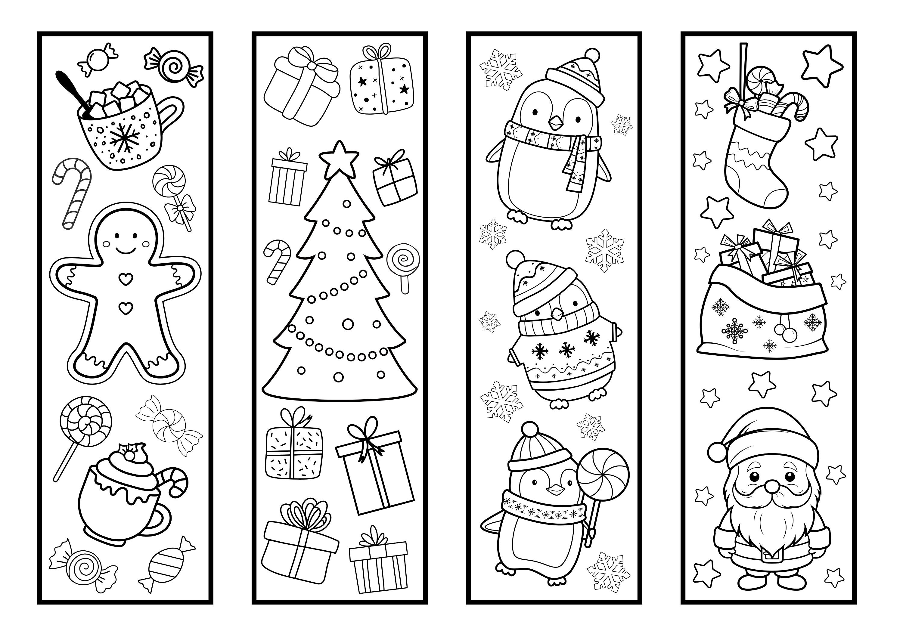 Printable Christmas Coloring Bookmarks, Color Your Own Bookmarks ...