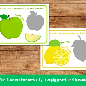 Fruits of the Holy Spirit Playdough Mats, Kids and Toddler Printable ...