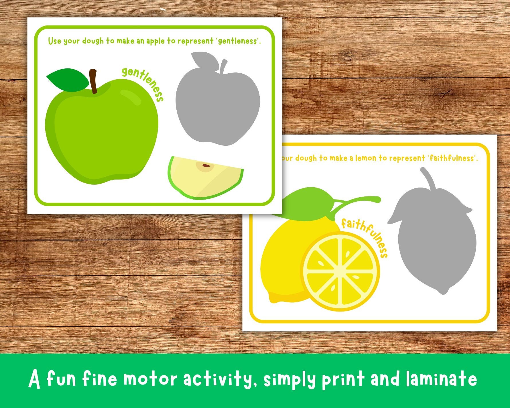 Fruits of the Holy Spirit Playdough Mats, Kids and Toddler Printable ...