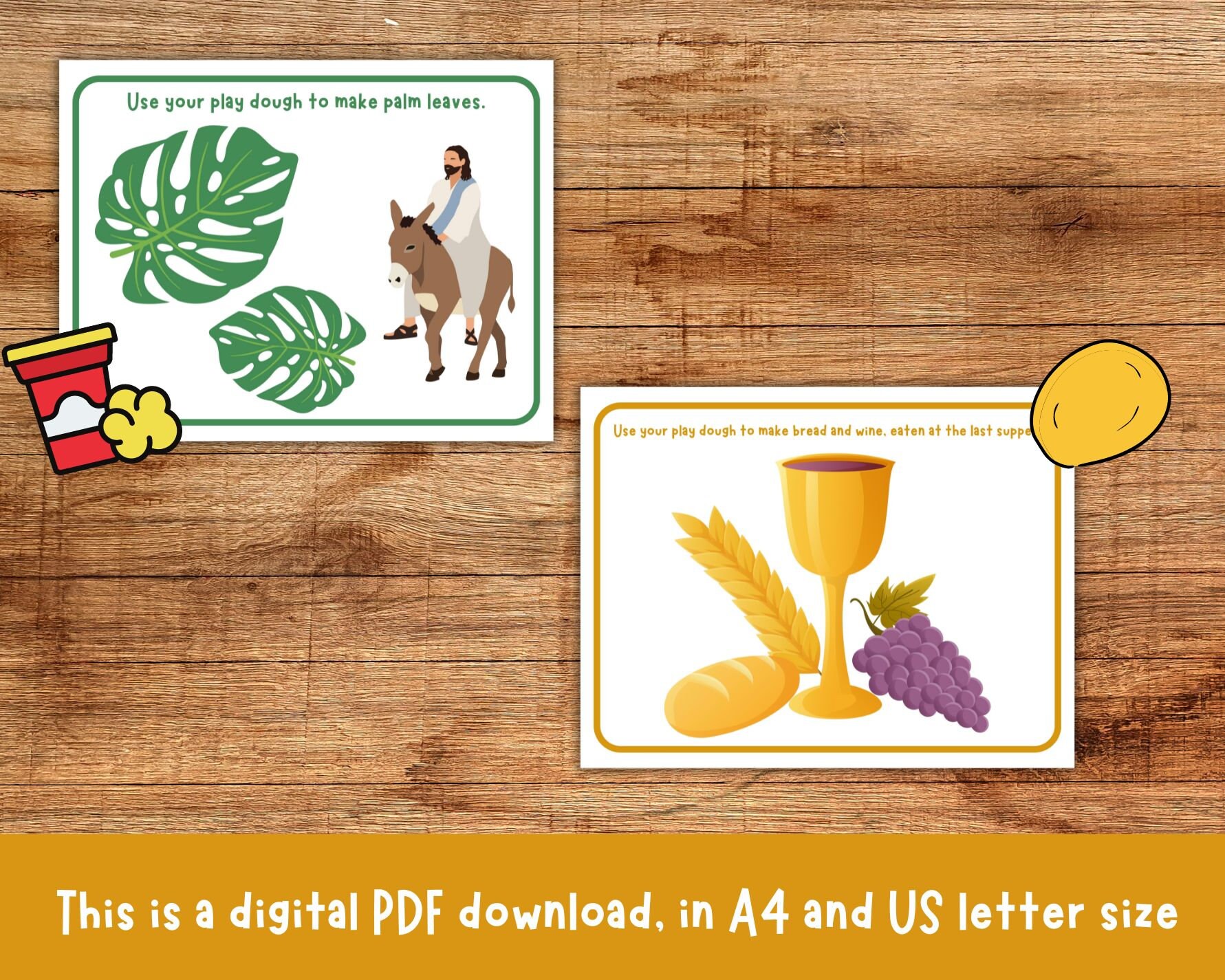 Easter Story Play Dough Mat , Christian Playdough Activity, Kids and ...