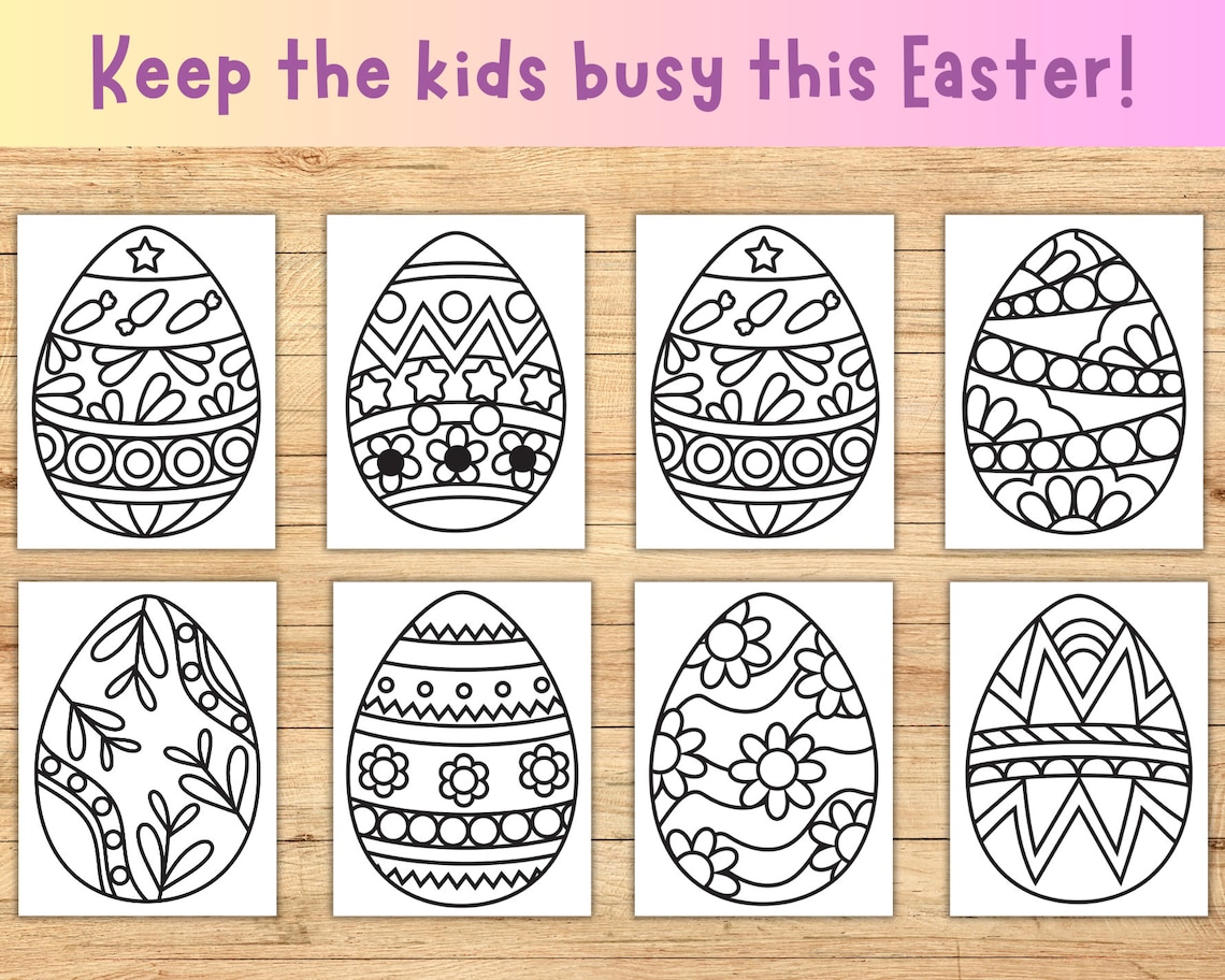 Printable Easter Egg Coloring Pages, Easter Coloring Pages, Kids Easter ...