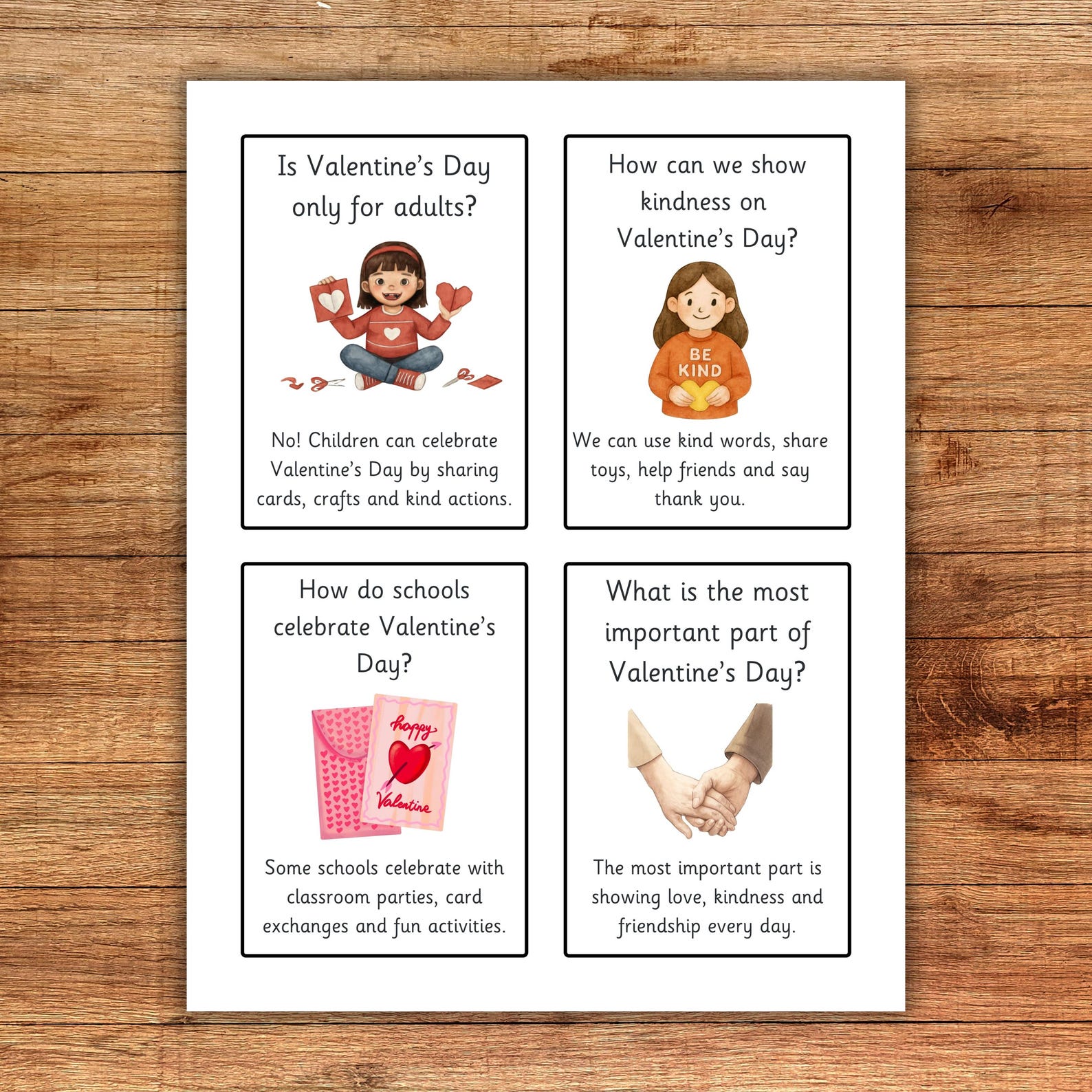 Valentine's Day Fact Cards Printable | Preschool, Pre-k & Kindergarten ...