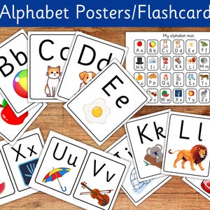 Alphabet Poster, Printable Alphabet Posters, Alphabet Flashcards ...