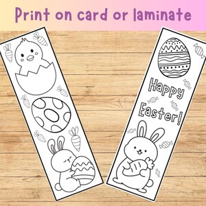 Printable Easter Coloring Bookmarks, Color Your Own Bookmarks, Bunny ...