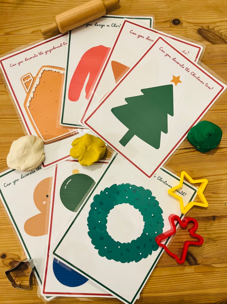 Christmas Playdough Mats, Playdough Activity, Kids and Toddler ...