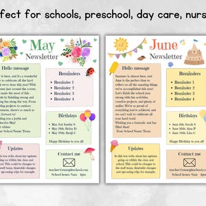 Monthly Classroom Newsletter Template, Teacher-parent Communication ...