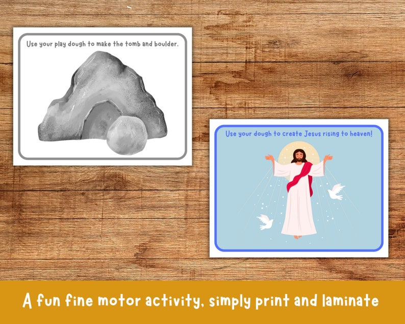 Easter Story Play Dough Mat , Christian Playdough Activity, Kids and ...