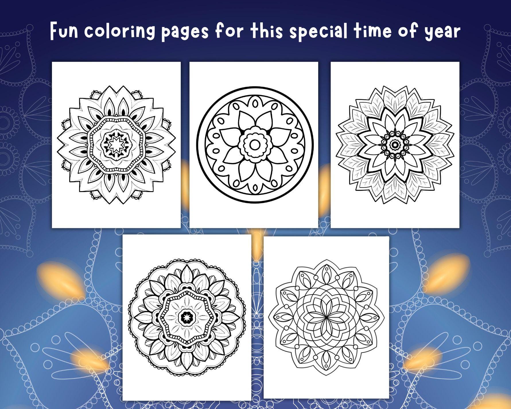 Rangoli Coloring, Diwali Coloring, Diwali Coloring Pages, Diwali Kids ...