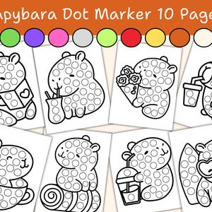 Capybara Dot Marker Coloring, Capybara Do a Dot Worksheets, Capybara ...