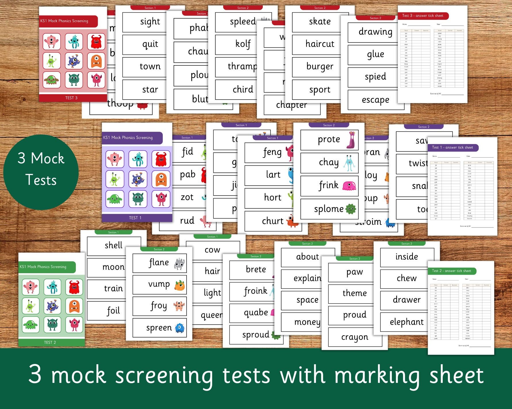 Phonics Screening Bundle, Year 1 Phonics Screening Printable, Phonics ...