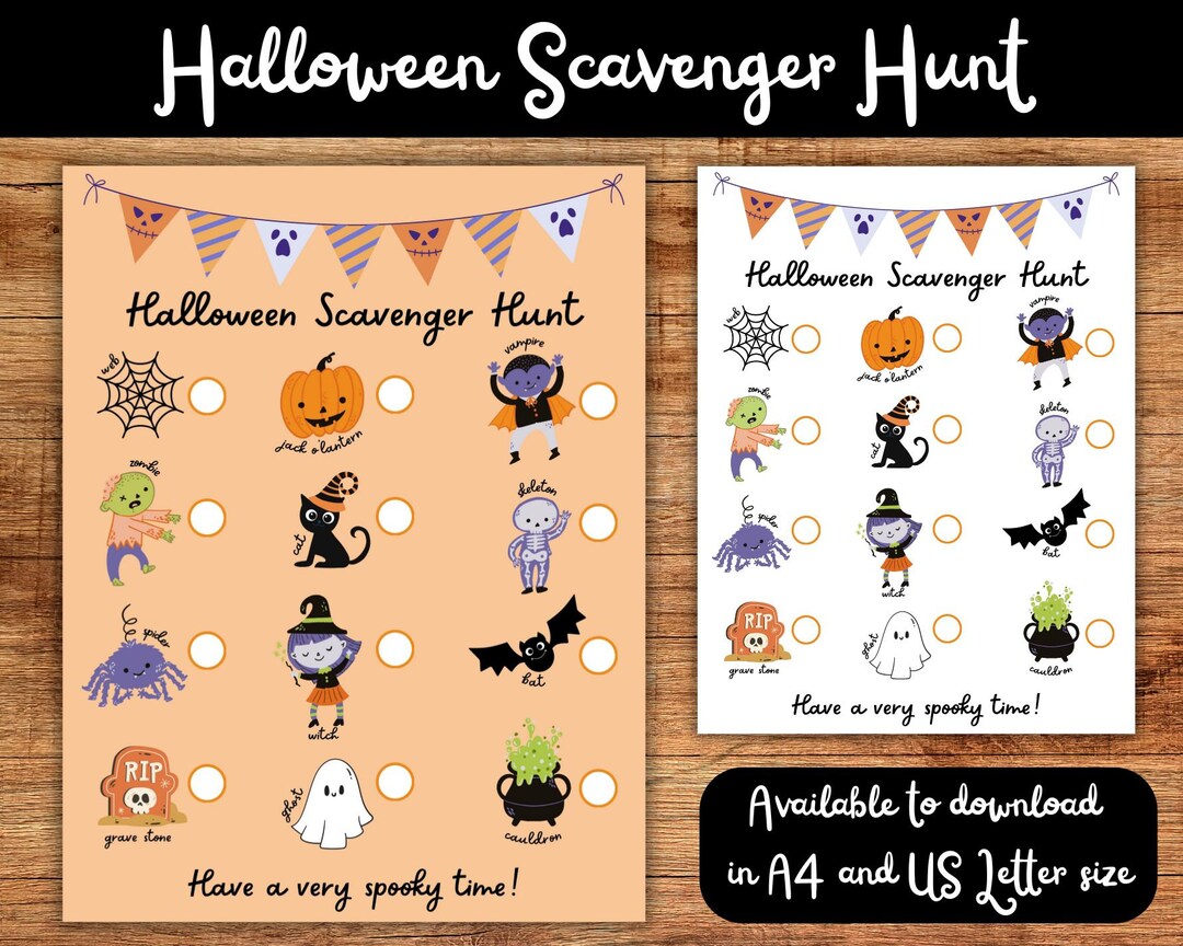 Halloween Scavenger Hunt Printable Download, Halloween Party Games ...