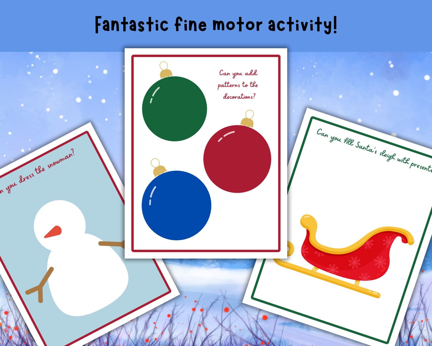 Christmas Playdough Mats, Playdough Activity, Kids and Toddler ...