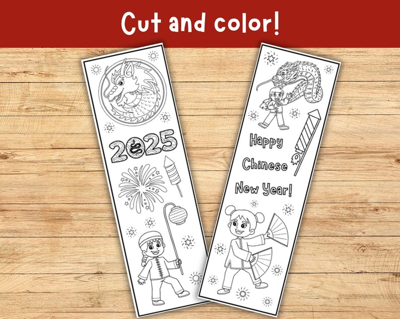 Chinese New Year 2025 Coloring Bookmarks, Color Your Own Bookmarks ...