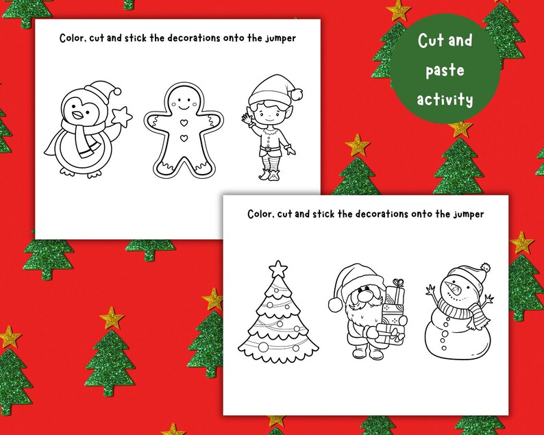 Christmas Craft Activity for Kids, Christmas Cut and Glue , Kids ...