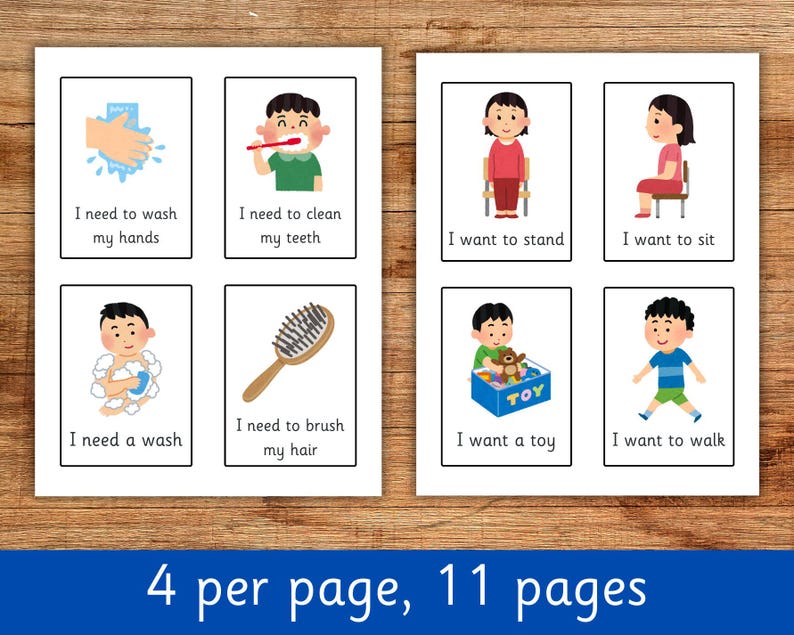 Basic Needs Flash Cards, Communication Flashcards, Educational ...