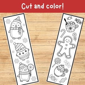 Printable Christmas Coloring Bookmarks, Color Your Own Bookmarks ...