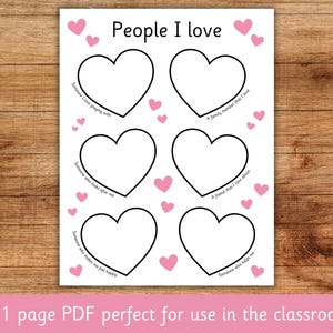 People I Love Activity, Valentine's Day Printable, Valentine's ...