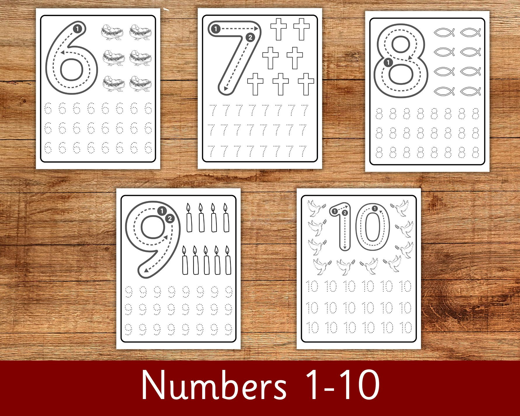 Bible Tracing Worksheets Bundle, Sunday School Educational Activity ...