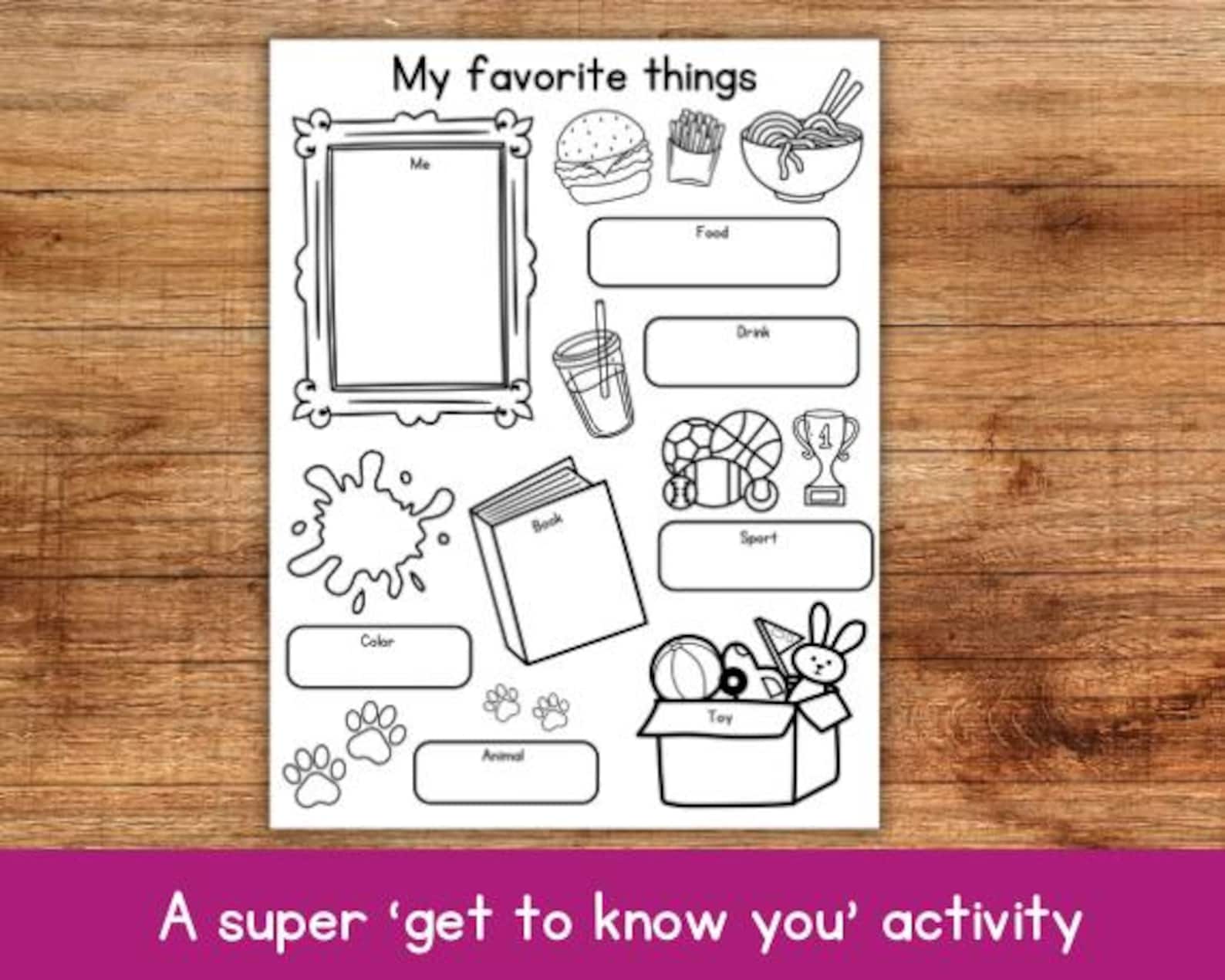 My Favorite Things List Questionnaire Favorites Survey All About Me ...
