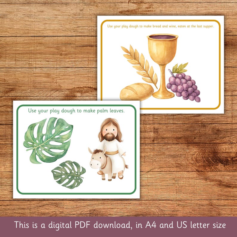 Easter Story Playdough Mats Printable PDF | Christian Easter Activity ...
