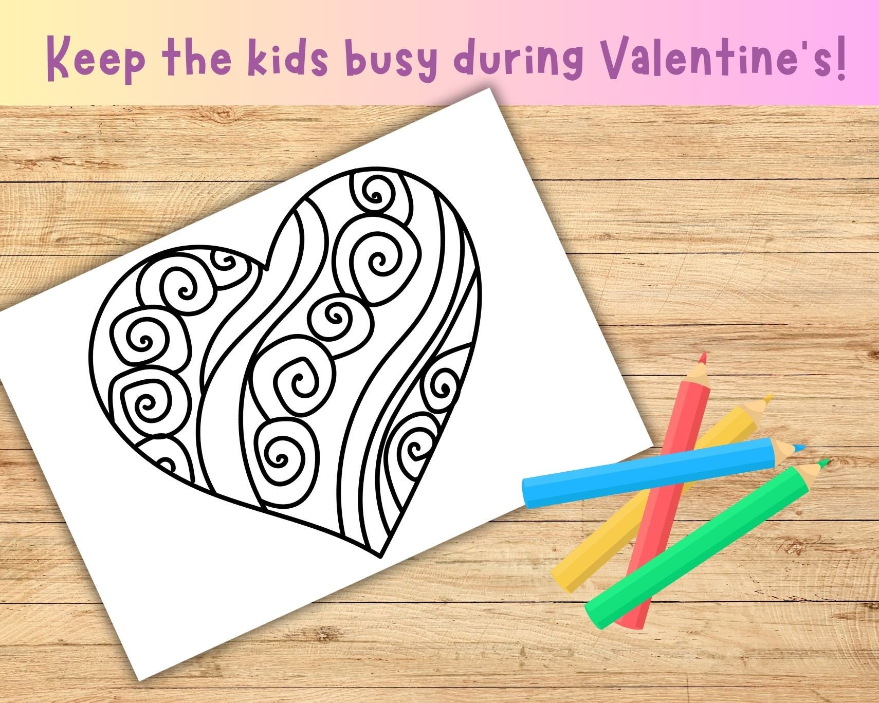 Valentine's Heart Coloring, Valentine's Day Colouring Pages, Valentine ...