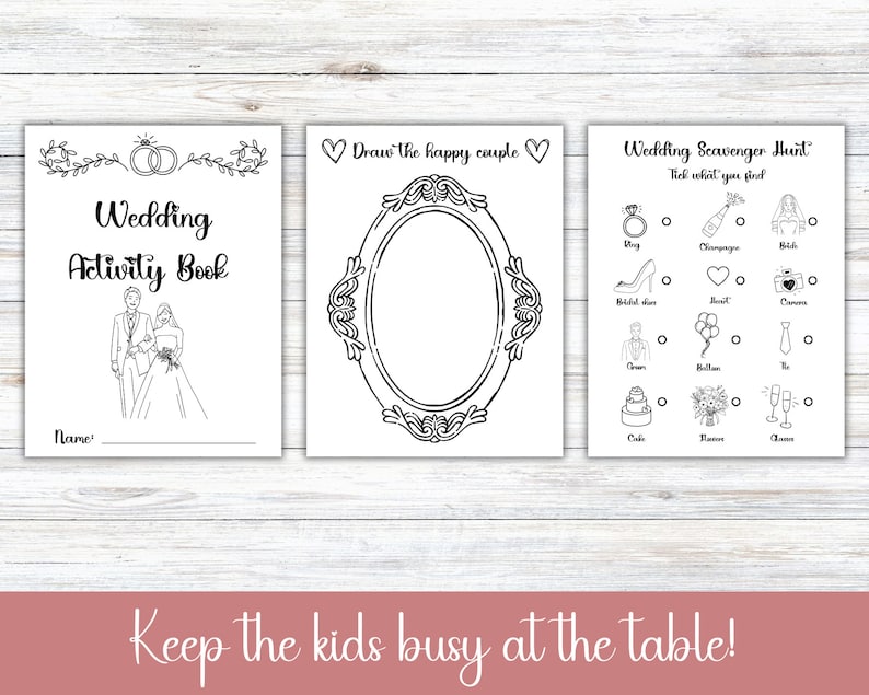 Kids Wedding Activity Pack, Kids Wedding Games, Wedding Coloring Pages ...