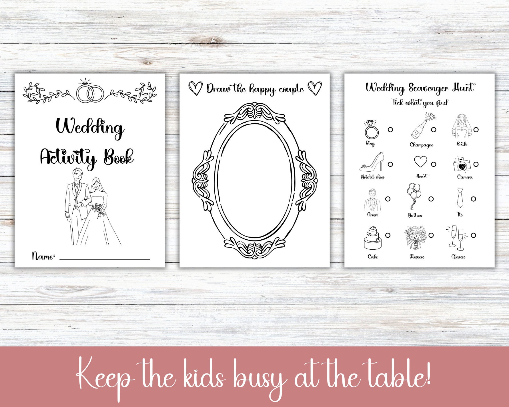 Kids Wedding Activity Pack, Kids Wedding Games, Wedding Coloring Pages ...