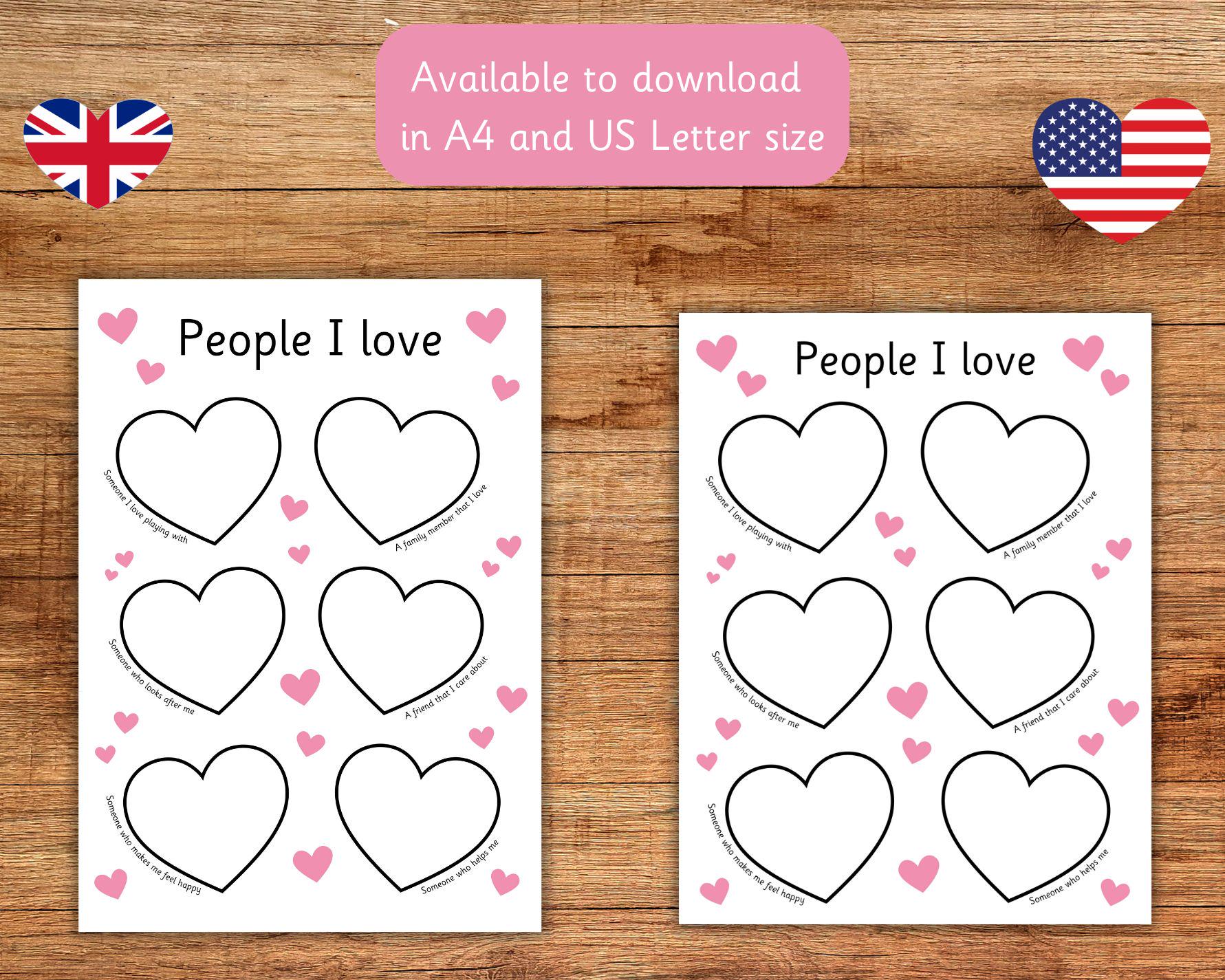 People I Love Activity, Valentine's Day Printable, Valentine's ...
