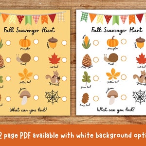 Fall Autumn Scavenger Hunt Printable Download, Fall Party Games ...