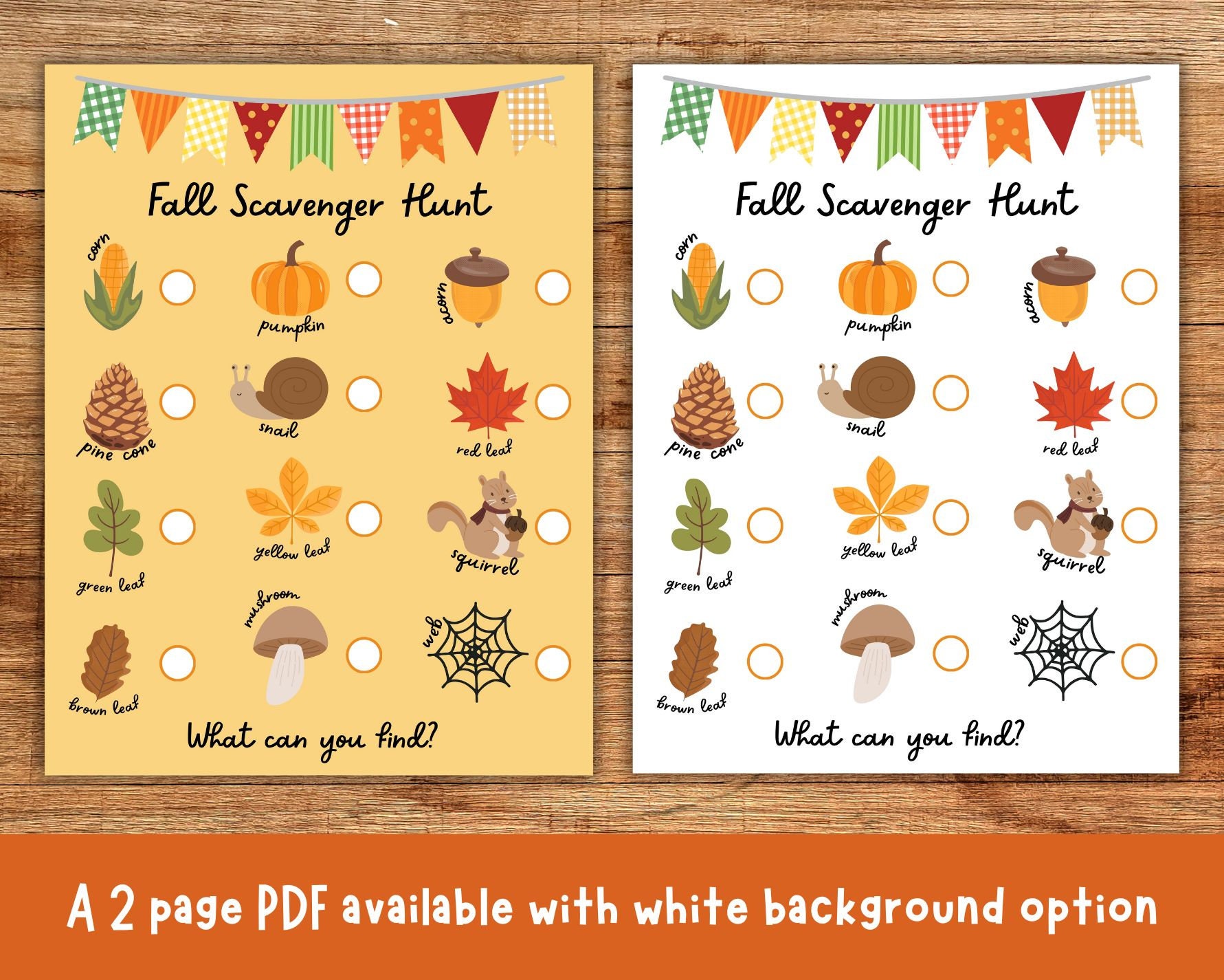 Fall Autumn Scavenger Hunt Printable Download, Fall Party Games ...