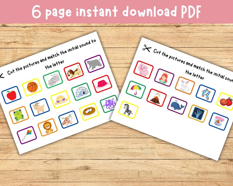 Cut and Paste Alphabet Worksheets, Preschool Learning, Educational ...
