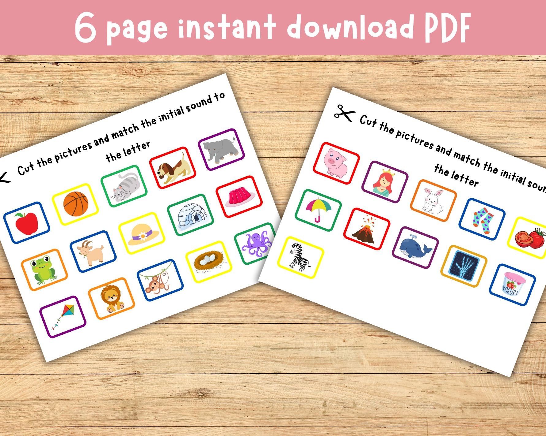 Cut and Paste Alphabet Worksheets, Preschool Learning, Educational ...