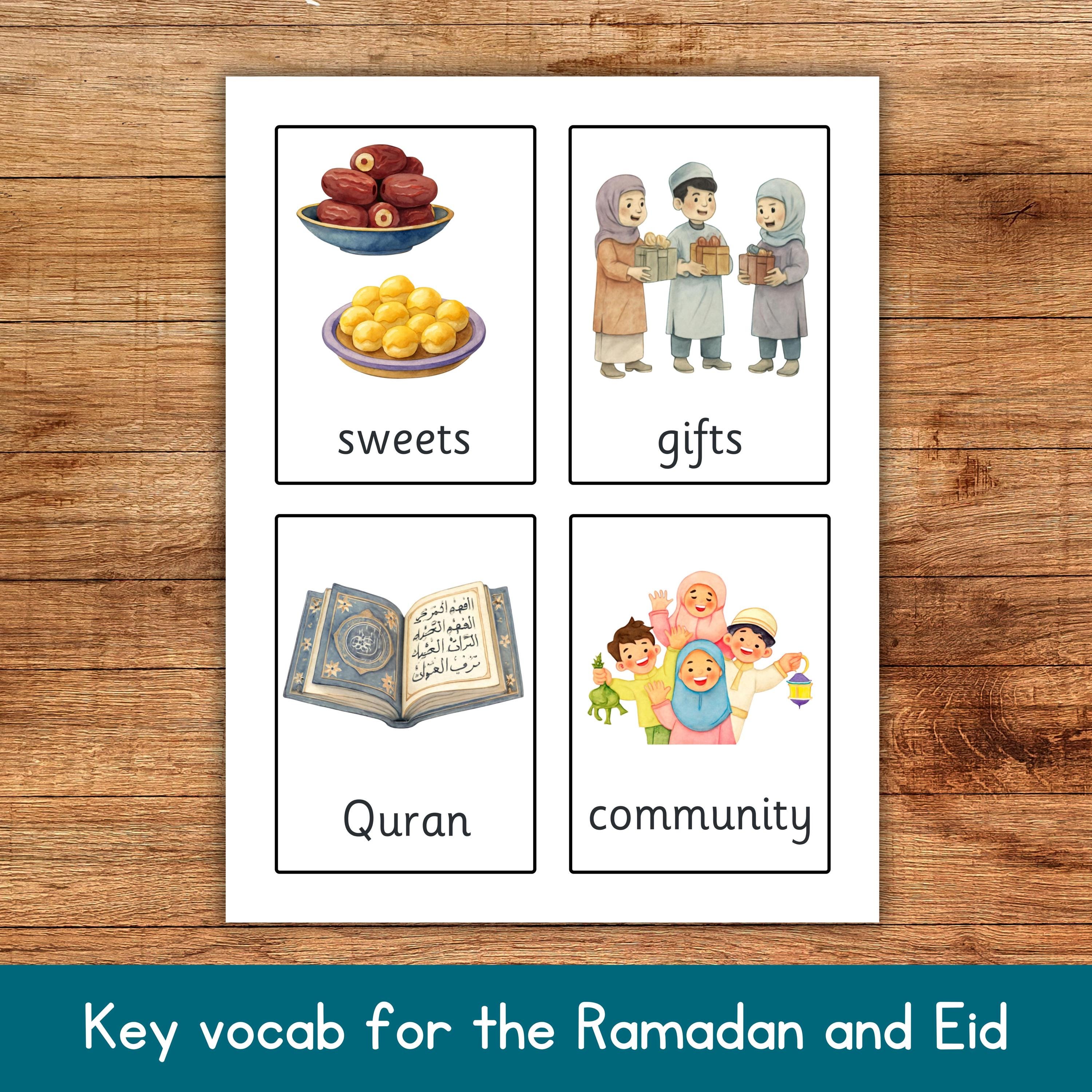 Eid Ramadan Flashcards, Ramadan Flash Cards, Eid Al-fitr Flashcards ...