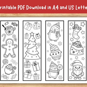 Printable Christmas Coloring Bookmarks, Color Your Own Bookmarks ...