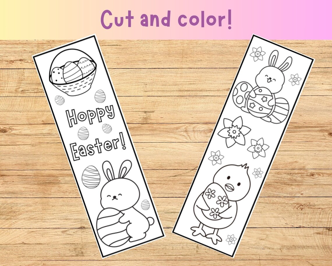 Printable Easter Coloring Bookmarks, Color Your Own Bookmarks, Bunny ...