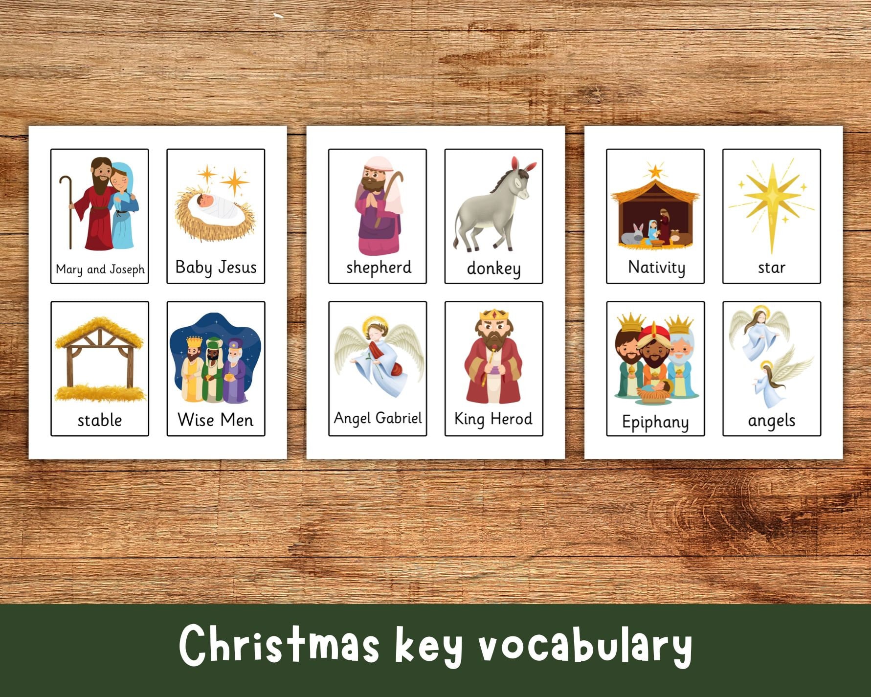 Kids Bible Flashcards, Christian Flash Cards, Christian Key Vocabulary ...