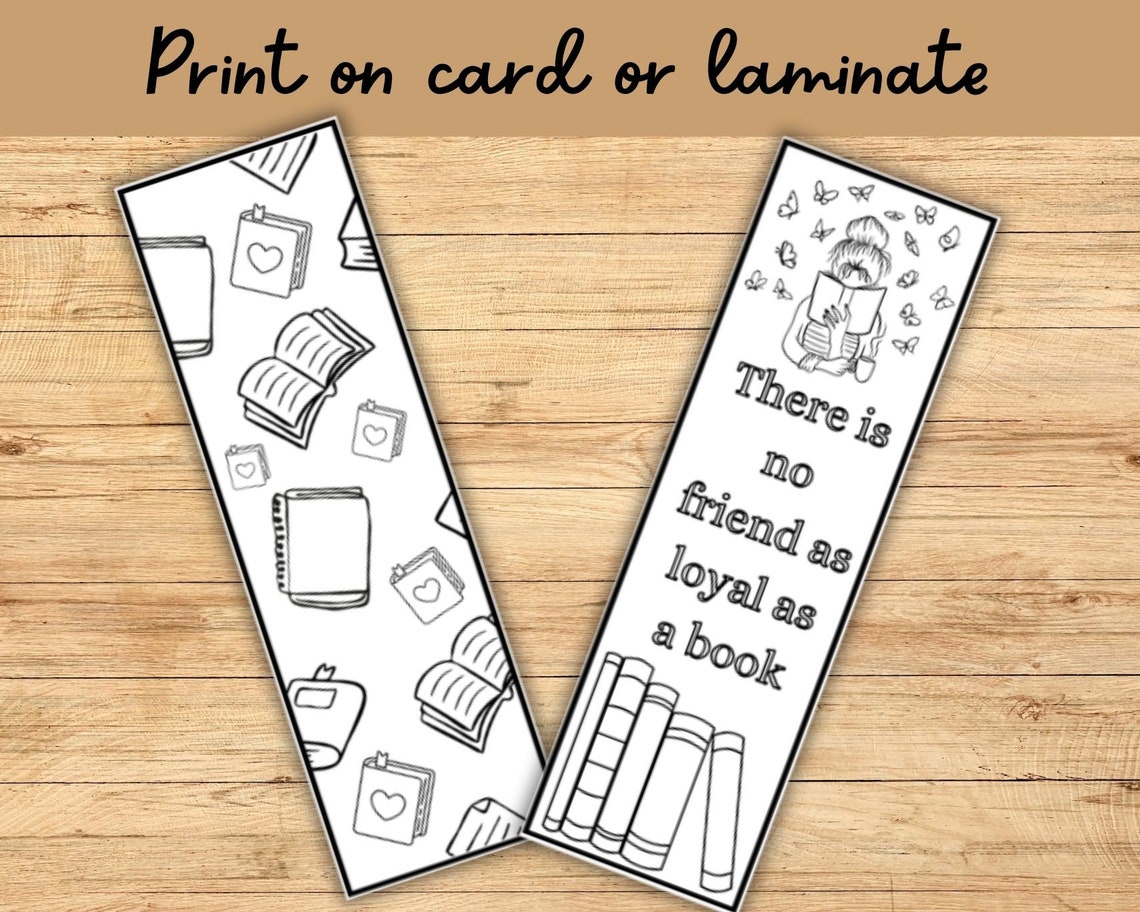 Printable Book Themed Coloring Bookmarks, Color Your Own Reading ...