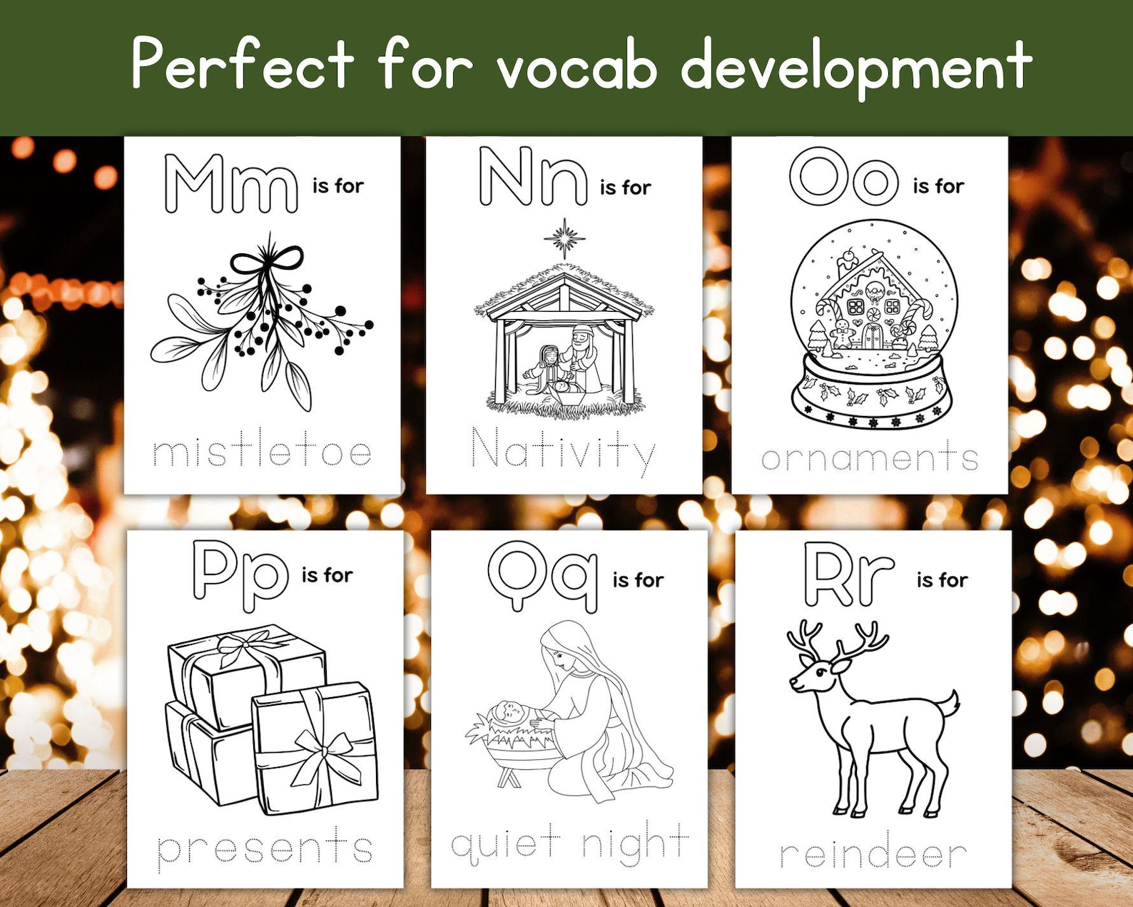 Christmas A-Z Coloring Pages, Christmas Activity for Kids, Christmas ...