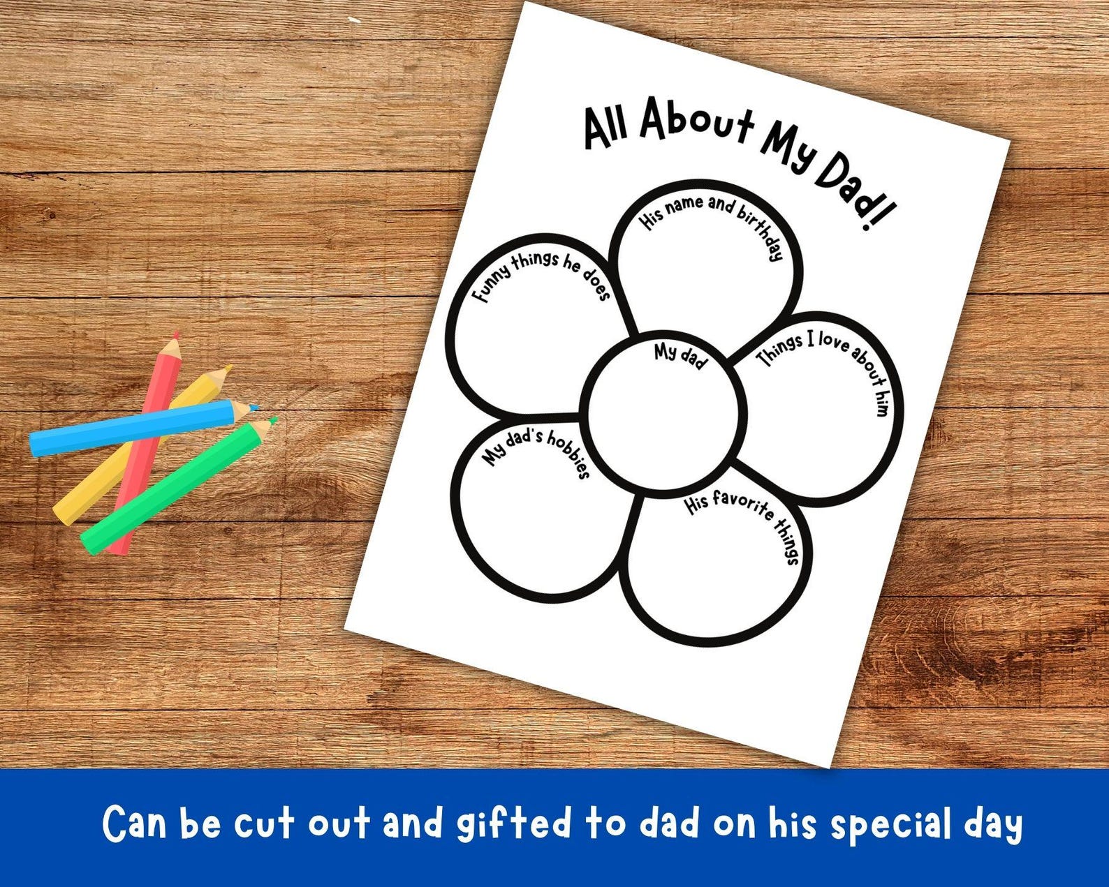 All About My Dad Printable, Father's Day Printable, Father's Day Memory ...