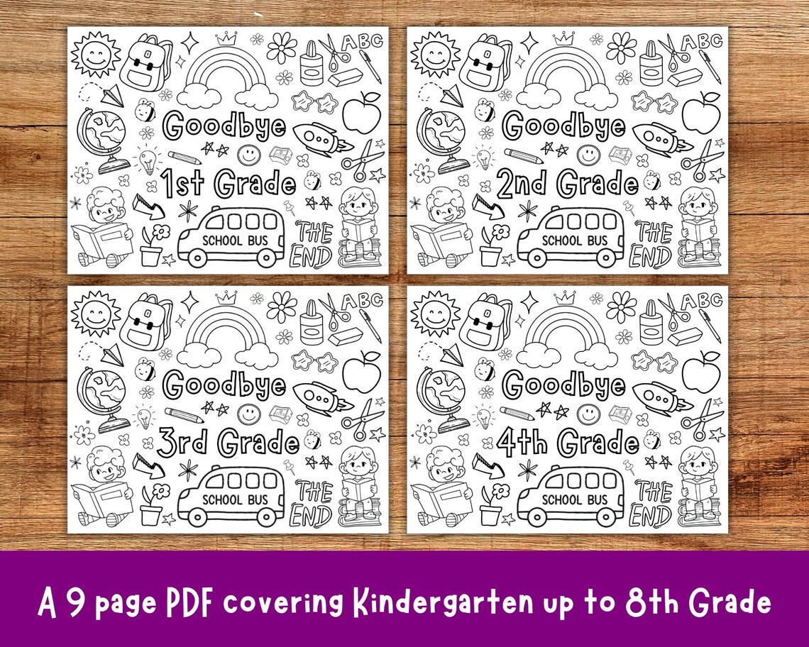 Last Day of School Coloring Page, End of the School Year Coloring Page ...