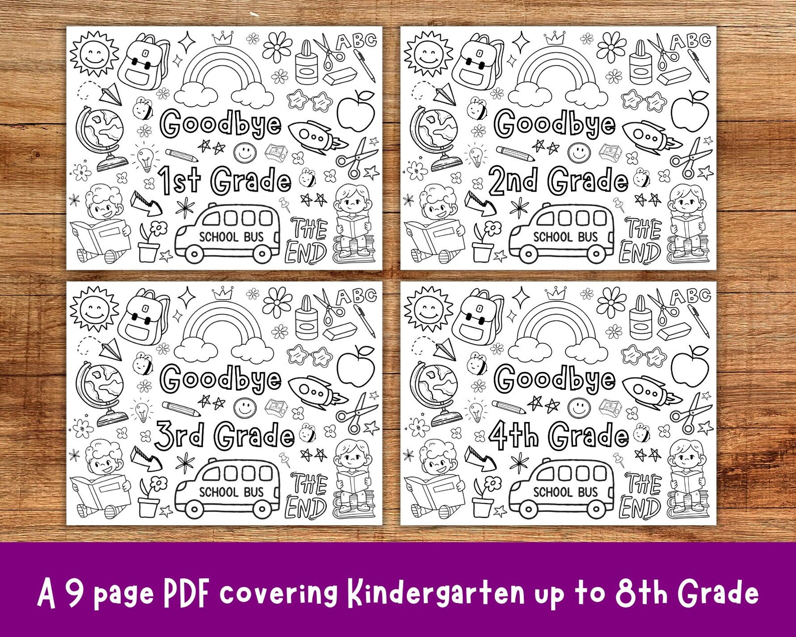 Last Day of School Coloring Page, End of the School Year Coloring Page ...