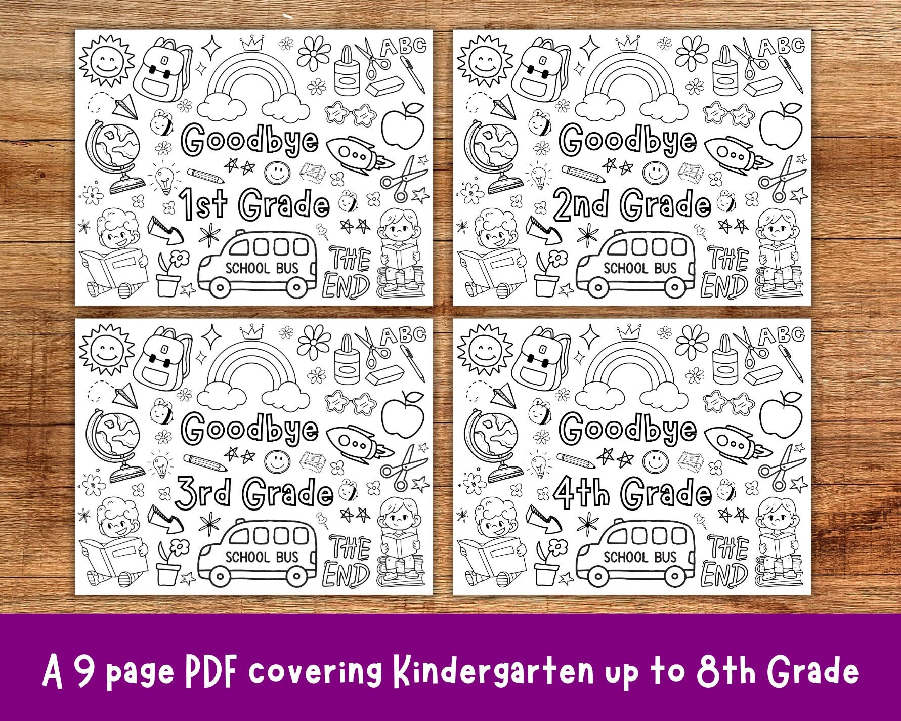 Last Day of School Coloring Page, End of the School Year Coloring Page ...