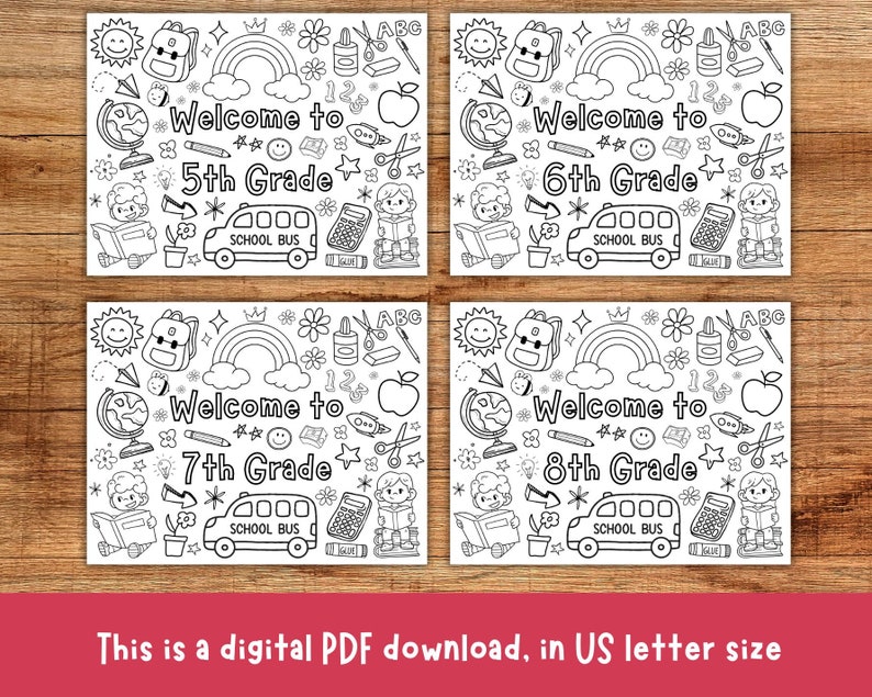 First Day of School Coloring Page, Start of the School Year Coloring ...