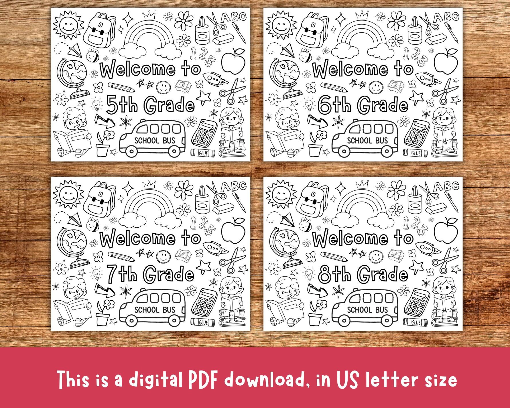 First Day of School Coloring Page, Start of the School Year Coloring ...