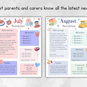 Monthly Classroom Newsletter Template, Teacher-parent Communication ...