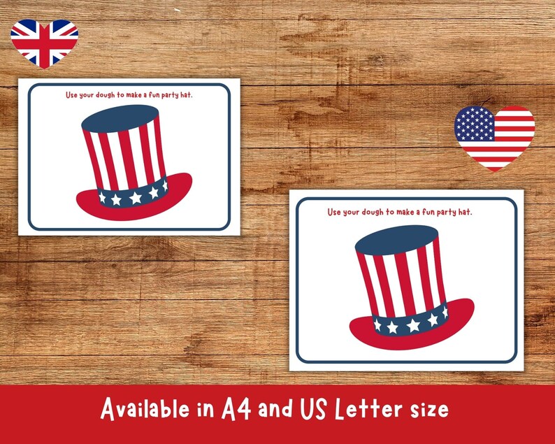 July 4th Play Dough Mats, Independence Day Playdough Activity, Kids and ...