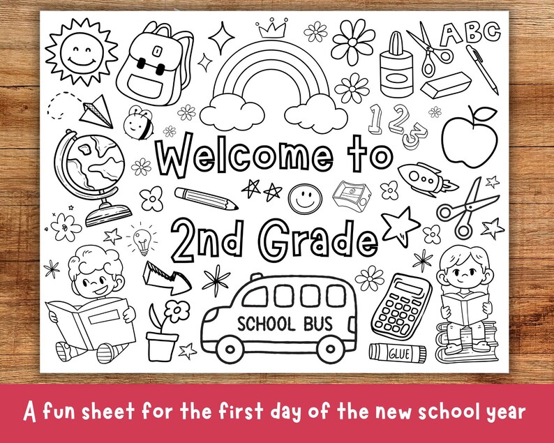 First Day of School Coloring Page, Start of the School Year Coloring ...