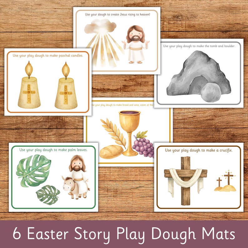 Easter Story Playdough Mats Printable PDF | Christian Easter Activity ...
