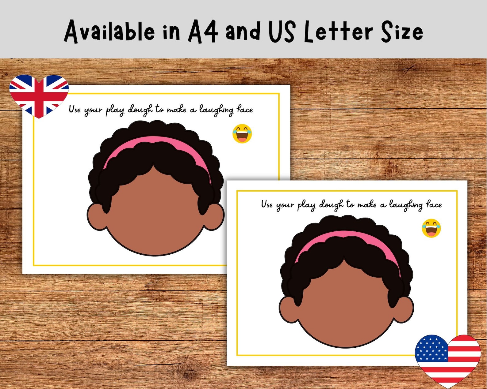 Play Dough Mat Faces for Emotions and Feelings, Playdough Activity ...